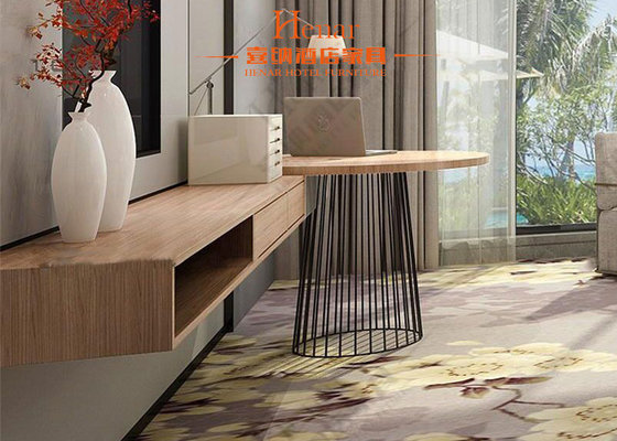 Modern Hotel Bedroom Furniture Veneer Finish Wood With Panel Headboard