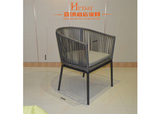 Fashion PE Rattan Wicker Dinning Chairs With Metal Leg For Outdoor Restaurant