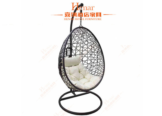 Encase Rattan Outdoor Patio Hanging Swing Chairs with Egg Shape Design
