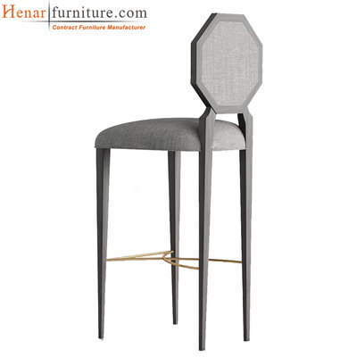 Elegant Wooden Restaurant Bar Chairs with Velvet Seat and Back , Club Furniture