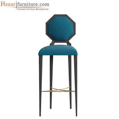 Elegant Wooden Restaurant Bar Chairs with Velvet Seat and Back , Club Furniture