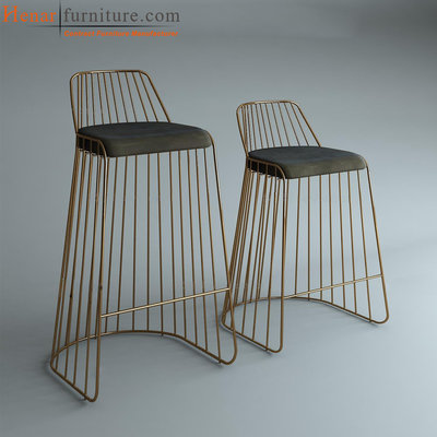 Stylish Eco-Friendly Modern Metal Bar Chairs / Leather Upholstery Bar Stools