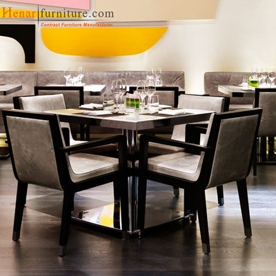 Solid Ash Wood Restaurant Furniture Light Timber Dining Chairs With Flush Seat