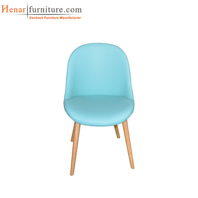 Simple Design Teak Wood Leg Leather Upholstery Dining Chair Restaurant Furniture