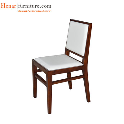 Solid Wood Frame Leather Upholstered French Restaurant Dining Chair Furniture