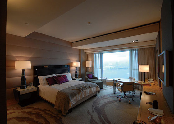 Modern Wooden 5 Star Hotel Bedroom Furniture , Contemporary Bedroom Furniture