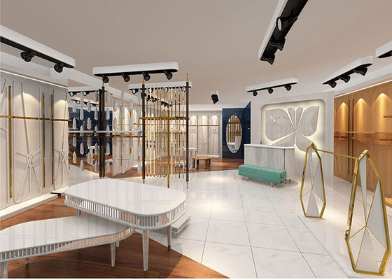 Custom Luxury Solid Wood Clothing Store Furniture Sets Eco - Friendly