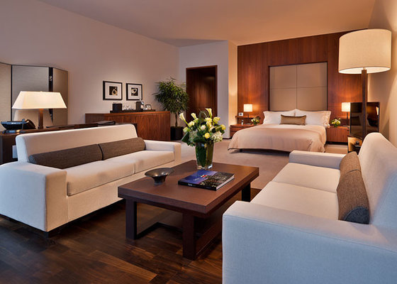Modern Mahogany Panel Commercial Hotel Furniture With King Size Bed