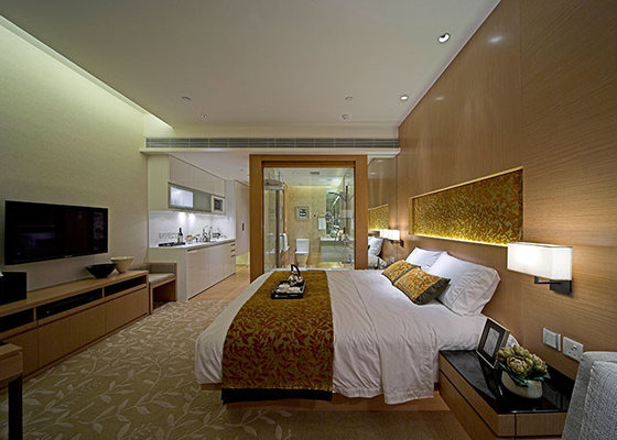 E1 Wooden Panel Commercial Hotel Furniture , Studio Apartment Furniture
