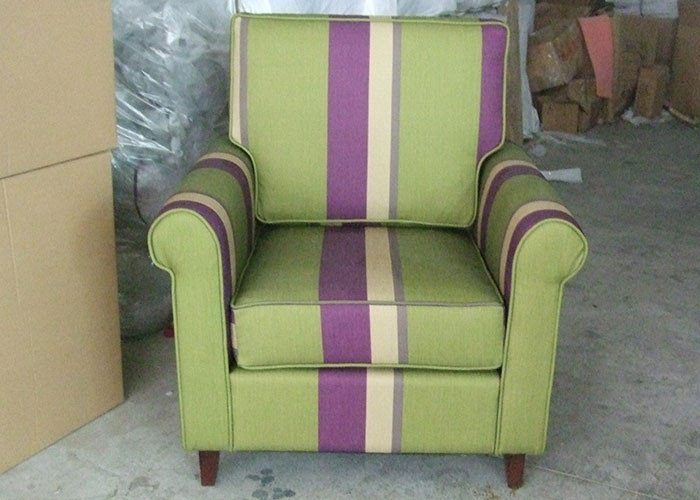 Arm Striped Fabric Upholstered Modern Accent Chair For Living Room Furniture