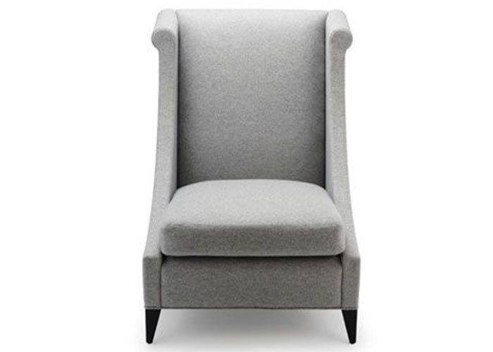 Comfortable Button - Tufted Wooden Lounge Chair , Fabric Wingback Chair