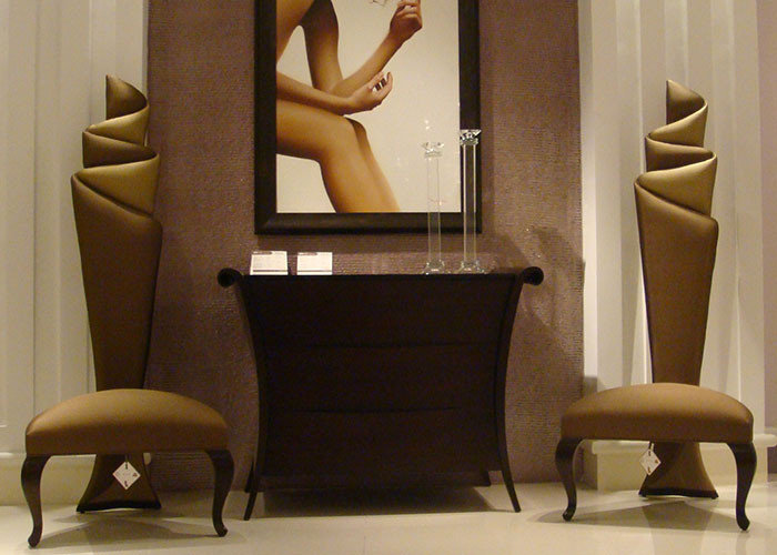Accent  Modern Lobby Furniture Wooden Console Table And Chairs For Entrance