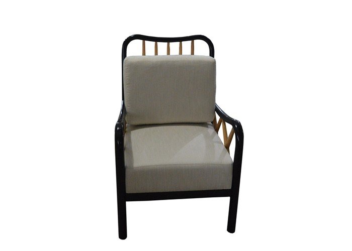 Durable Lobby Wood Frame Upholstered Accent Chair Commercial Hotel Furniture