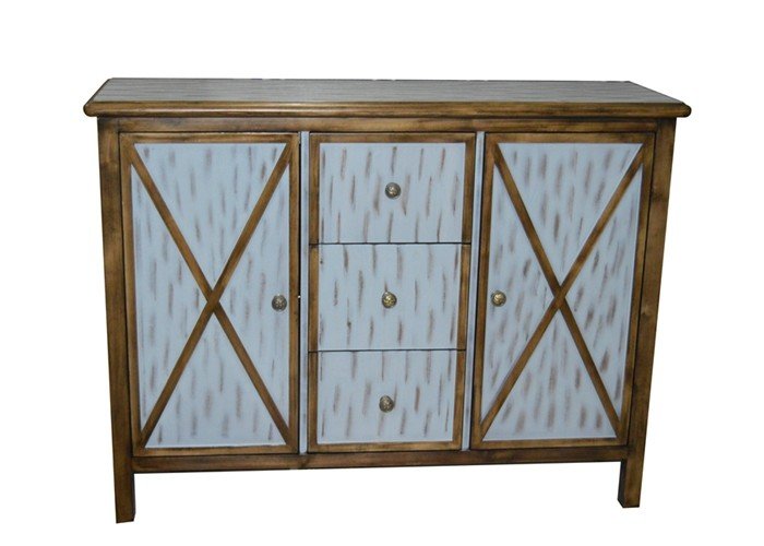 Antique Commercial Hotel Quality Furniture Wood Lobby Consoles With Three Drawers