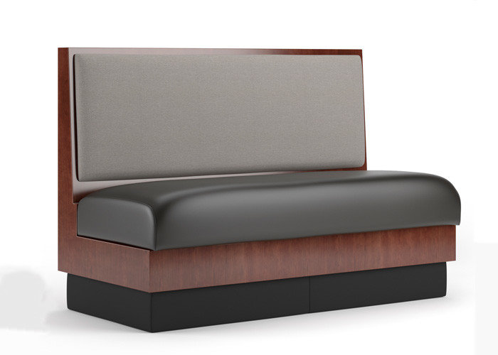 PU Leather Restaurant Booth Furniture with Wooden Frame , Cushion Back and Seat