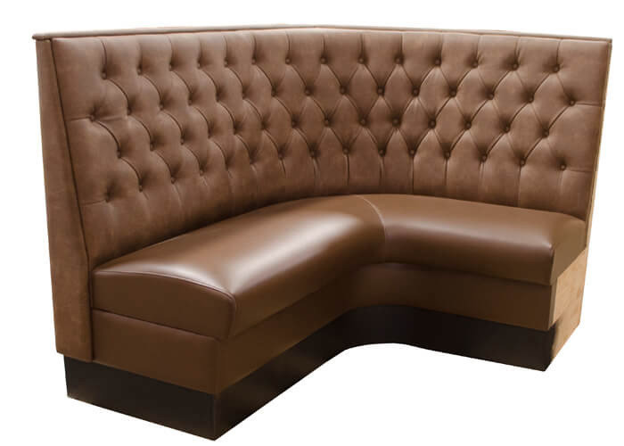 Modern Durable Brown Restaurant Booth Furniture Square Sofa Boot