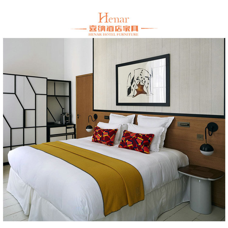 Boutique Holiday Hotel Bedroom Furniture Sets Standard Double Bed