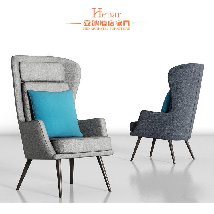 Modern Grey Wooden Lounge Chair For Hotel / Living Room Furniture