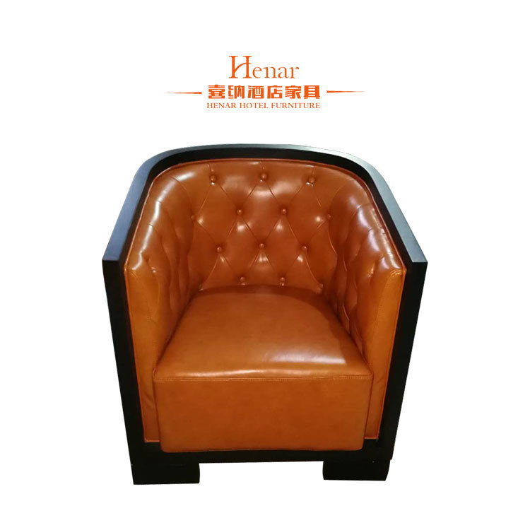 Customized Simple Single Seater Wooden Chair For Lobby / Leisure Couch