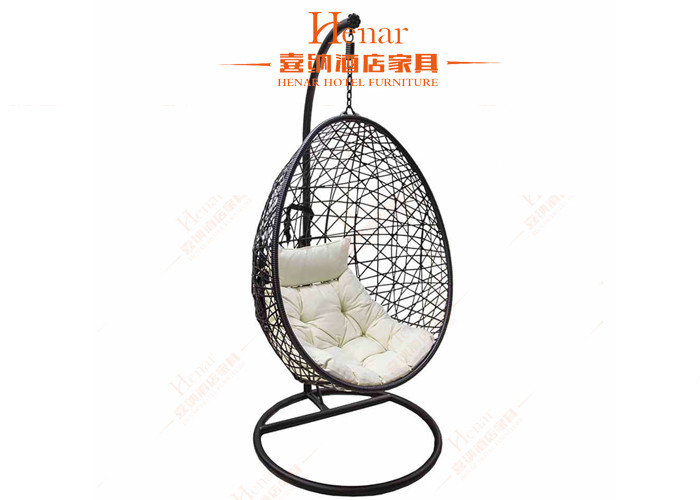 Encase Rattan Outdoor Patio Hanging Swing Chairs with Egg Shape Design