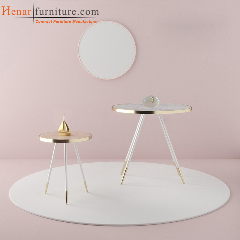 Modern Hotel Henar Collection Modern Round Coffee Table With Splayed Leg Finish