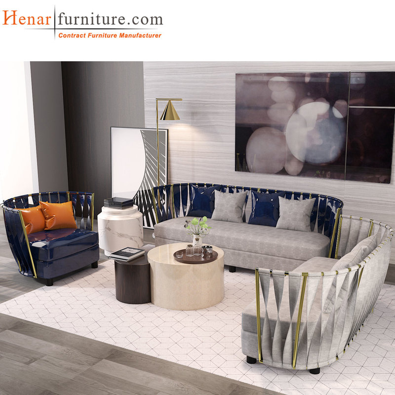 Multifunctional Furniture Contemporary Hotel Lobby Sofa with Leather Upholstery