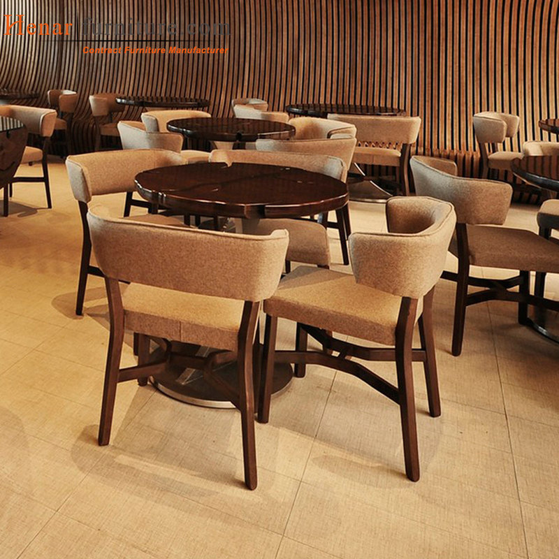 Brown Modern Restaurant Furniture Commercial Dining Tables And Chairs