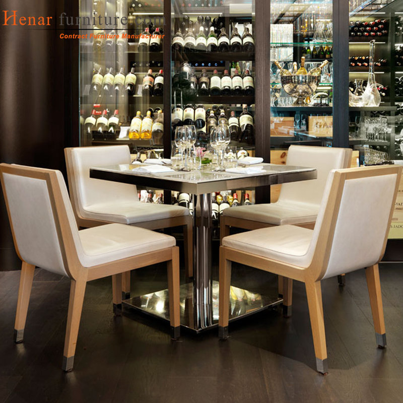 Solid Ash Wood Restaurant Furniture Light Timber Dining Chairs With Flush Seat