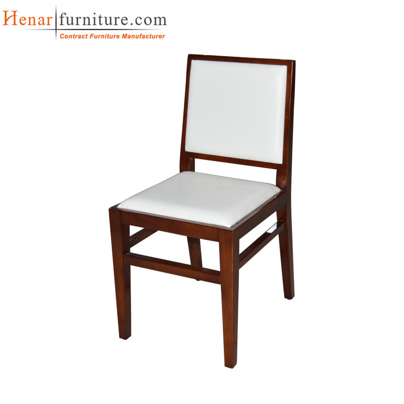 Solid Wood Frame Leather Upholstered French Restaurant Dining Chair Furniture