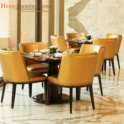 Contemporary Upholstered Hotel Breakfast Room Furniture with Table and Chair