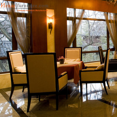Restaurant Rustic Furniture Fabric Simple Dining Room Chair with Arm Rests