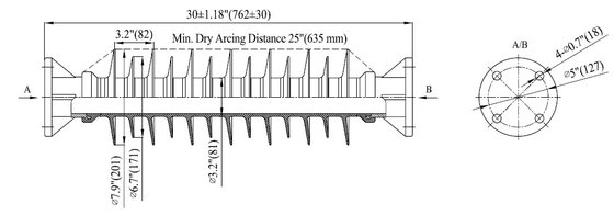 Zusammengesetzter Durchmesser des Pin-Posten-Isolator-φ70mm Rod für Standard Nebenstelle ANSI C29.17
