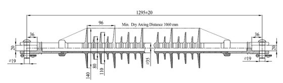 zusammengesetzter Isolator des Silikon-110KV mit Gabelkopf-Gabelkopf-populären Produkten in Europa