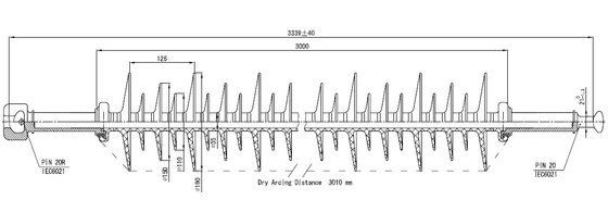 300KV, zusammengesetzter Isolator DCs 210kN mit roten Hallen, für Fernleitung