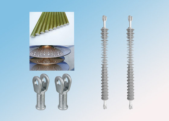 Polymer-Isolator-Doppelt-Gabelkopf-zusammengesetzter langer Rod-Isolator 123kV 160kN zusammengesetzter