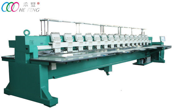 Commercial Multi-Head Flat Embroidery Equipment Machine , 15 Heads 9 Needles