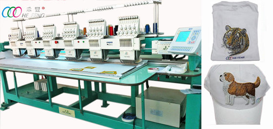 Professional 5" LCD Monitor 9 Color Tubular Embroidery Machine , 6 Head
