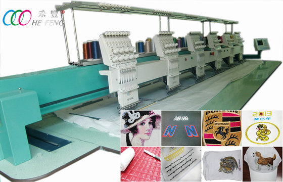 Automatic Cap / T-shirt Six Head Embroidery Machine , 550*450mm Embroidery Area