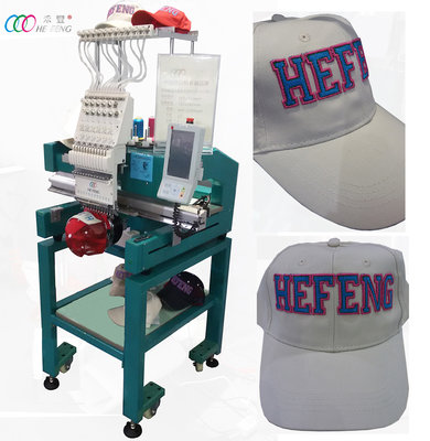 Single Head Computerised Cap / Read Made Garment Embroidery Machine , LCD Touch Screen