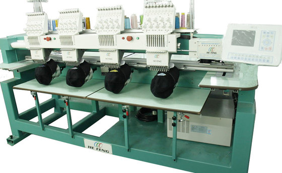 4 Heads 9 Colors Computerized Cap Embroidery Machine , 5 Inches LCD