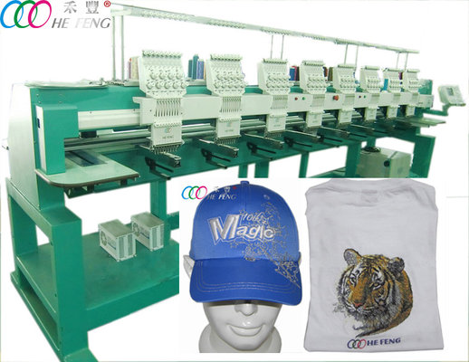 High Speed Clothes Tee Shirt Computerized Embroidery Machine 8 Heads 9 Needles
