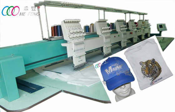 Auto Cap / T-shirt Six Head Embroidery Machine With 550*450mm Embroidery Area