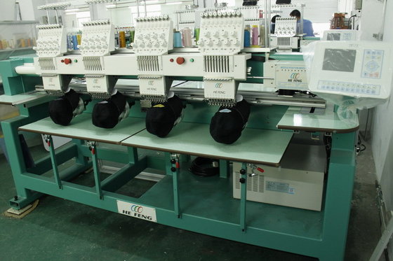 4 Heads Computerized Tubular Embroidery Machine for cap / t- shirt  with 9/12 colors  5" LCD Screen