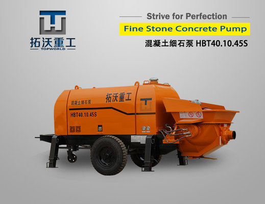 45 KW Motor Power Small Concrete Pump Trailer With 40m³ / H Concrete Out