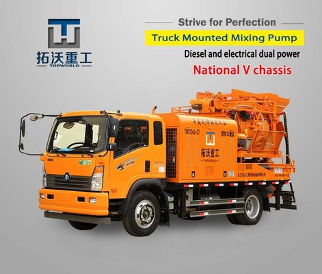TWCQ40 C7 Truck Mounted Concrete Mixer Pump 45KW Motor Power 8 Mpa Pumping Pressure