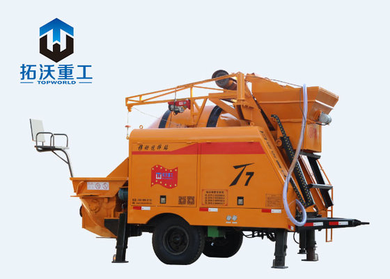 TWTG30 T7 Hydraulic Concrete Pump , Portable Concrete Pump With Mixer
