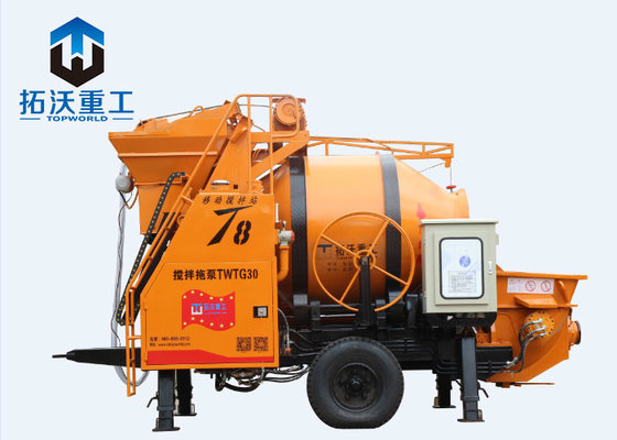 TWTG30 T8 Concrete Mixer Pump / Small Portable Concrete Pump IOS Certification
