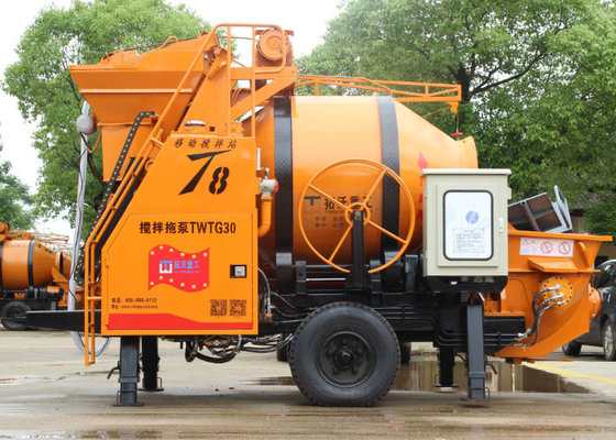 TWTG30 T8 Concrete Mixer Pump / Small Portable Concrete Pump IOS Certification