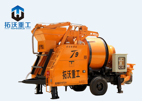Construction Equipment Concrete Pump With Mixer , Portable Concrete Mixer With Pump