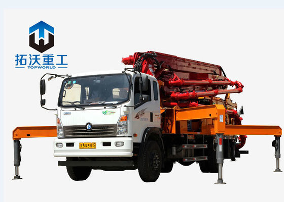 3 In 1 Hydraulic Mobile Cement Concrete Boom Pump , 25m Boom Pump Truck